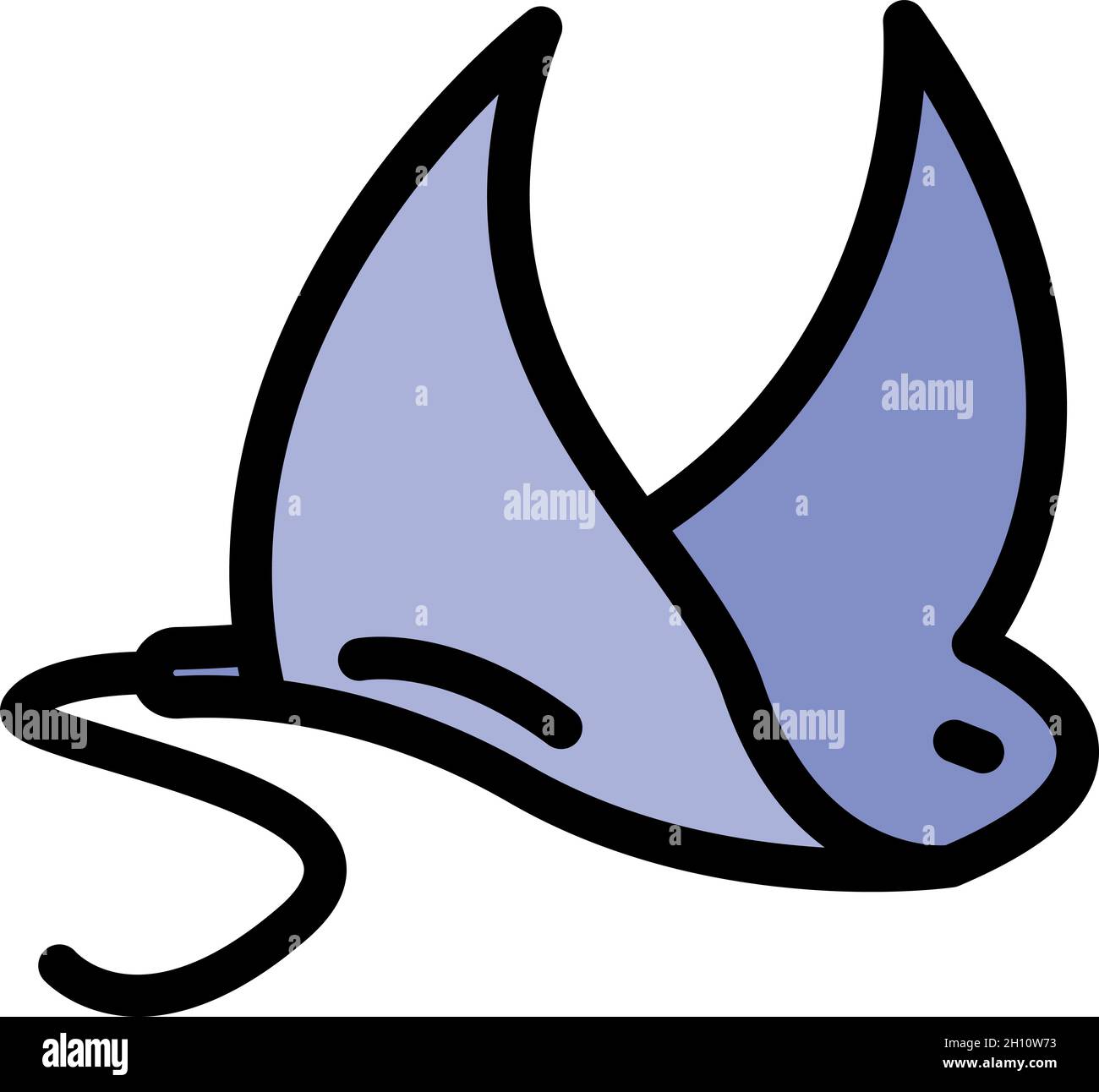 Manta ray icon. Outline manta ray vector icon color flat isolated Stock ...