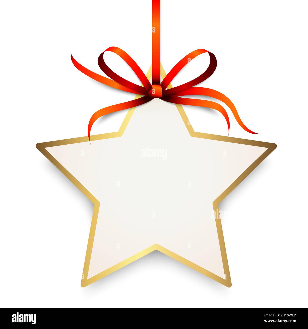 EPS 10 vector illustration of red colored ribbon bow and gift band with ...