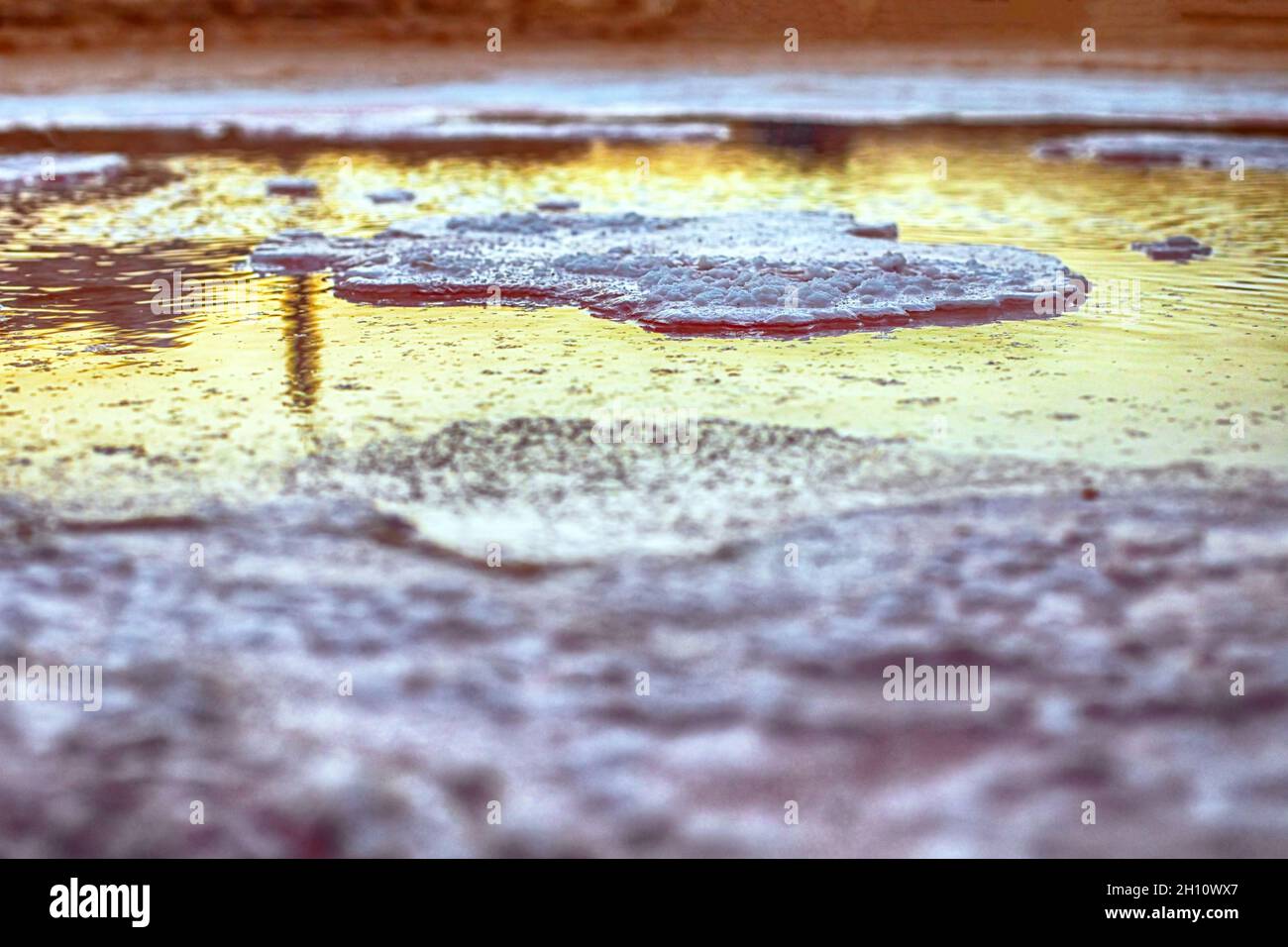 Sahara Desert, Salt Lake, Tunisia. Salt close-up in the salt desert ...