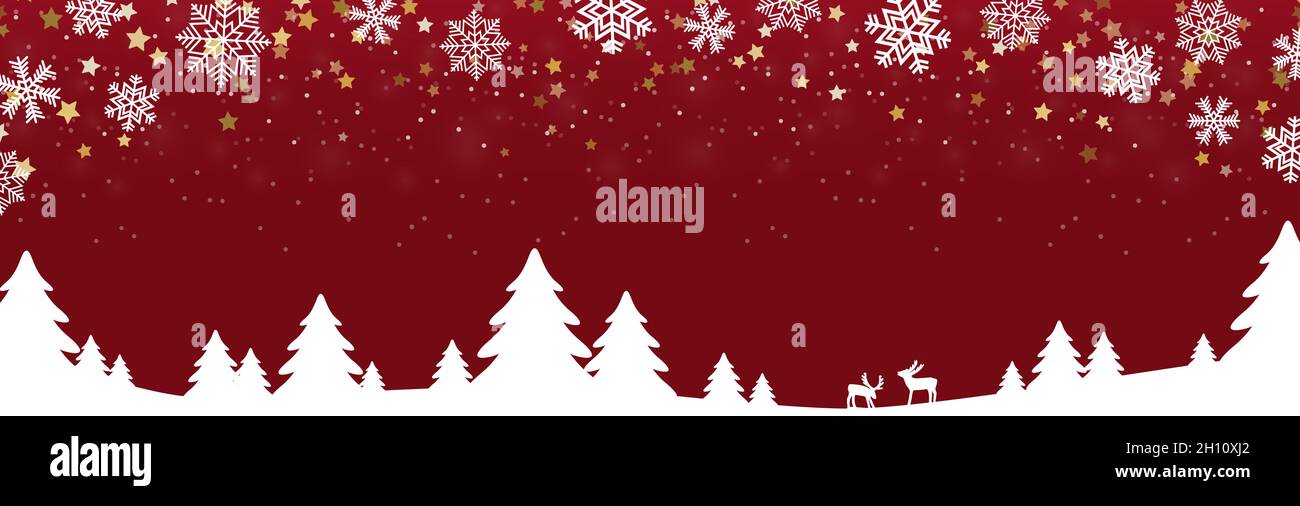 eps vector file showing a christmas panorama header with fall of snow ...