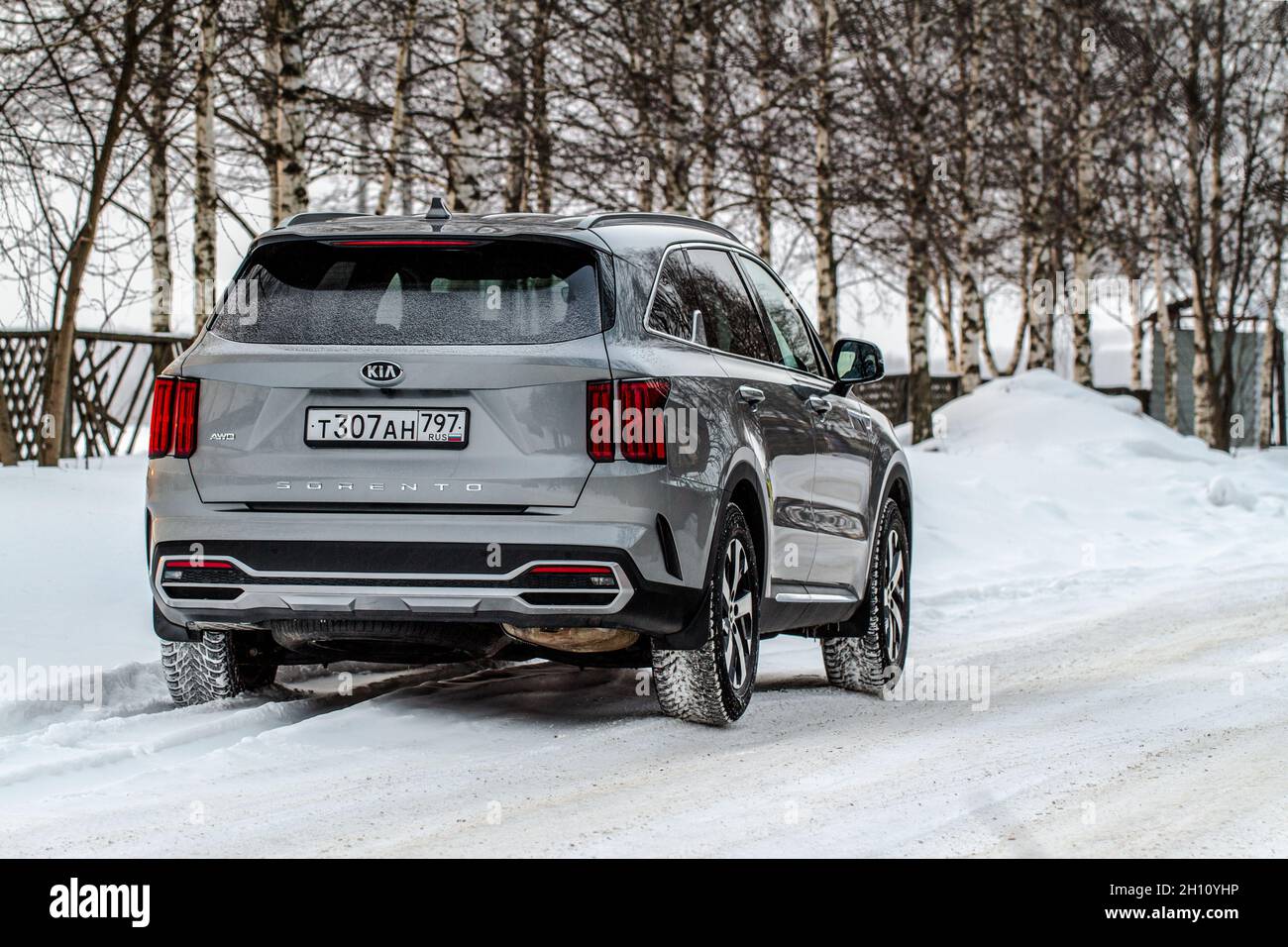 MOSCOW, RUSSIA - FEBRUARY 7, 2021 Kia Sorento Fourth generation MQ4 ...