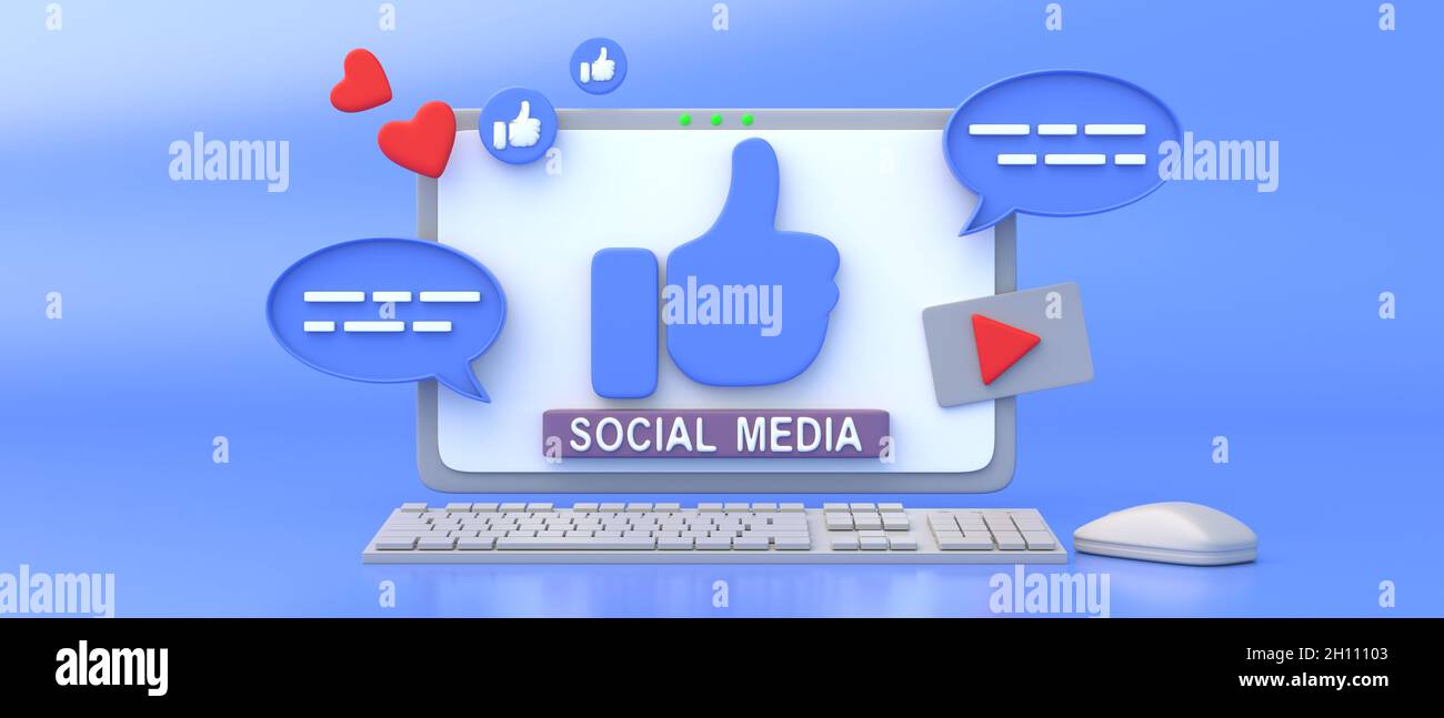 Social media marketing concept. Social networking icons on minimal ...