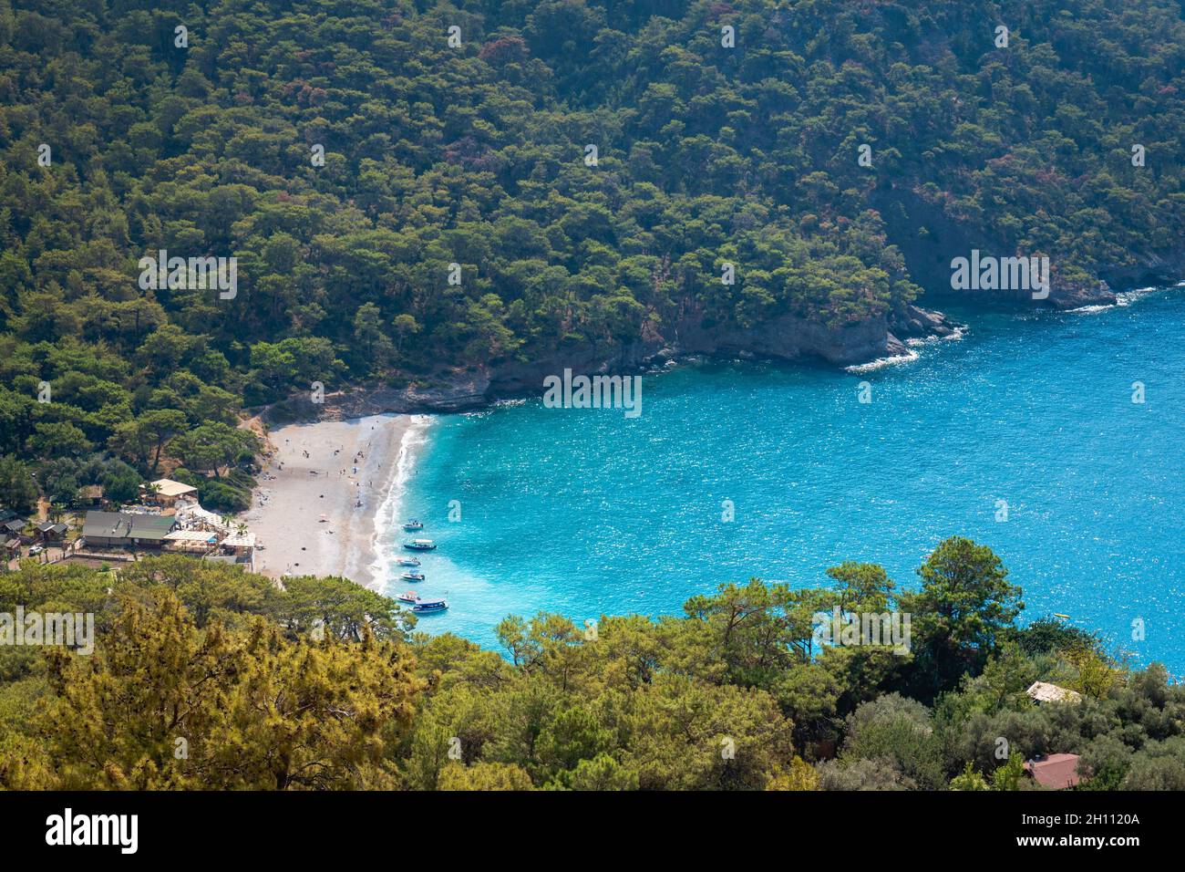 Kabak beach, secluded beach along Mediterranean sea near Fethiye ...