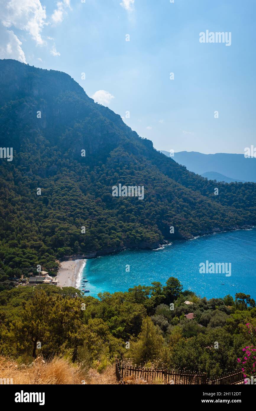 Kabak beach, secluded beach along Mediterranean sea near Fethiye ...