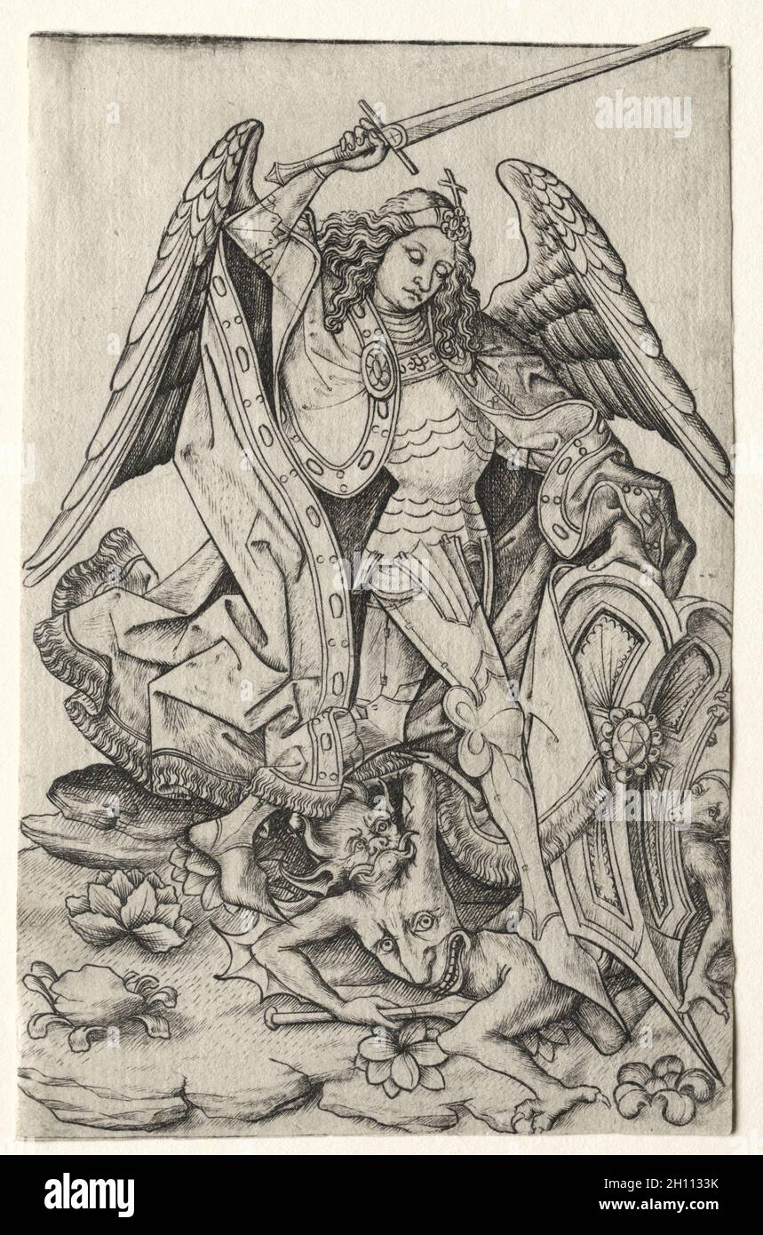 Saint Michael, 1450-67. Master ES (German, active 1450-67). Engraving ...