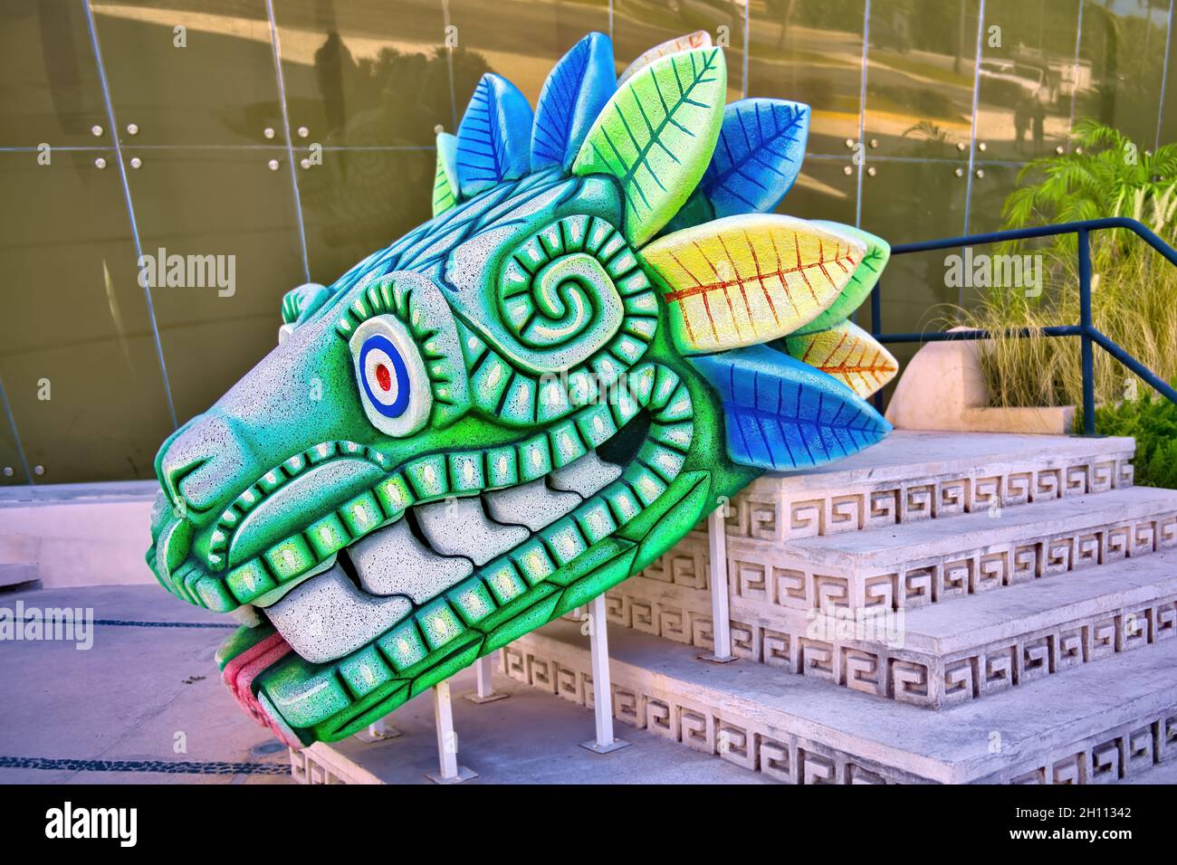Kukulcan sculpture in Cancun Mexico Stock Photo - Alamy