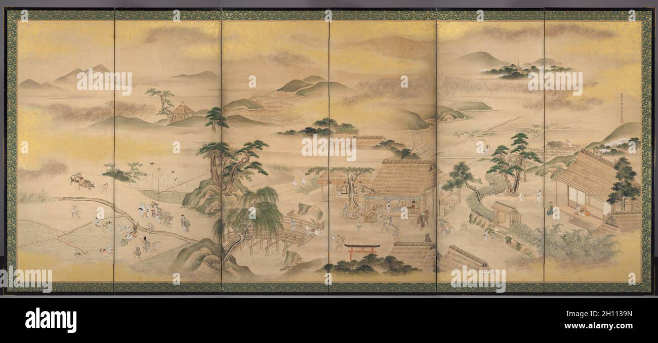 Spring and Autumn Farming (Spring), 1700s. Kō Sūkoku (Japanese, 1730 ...