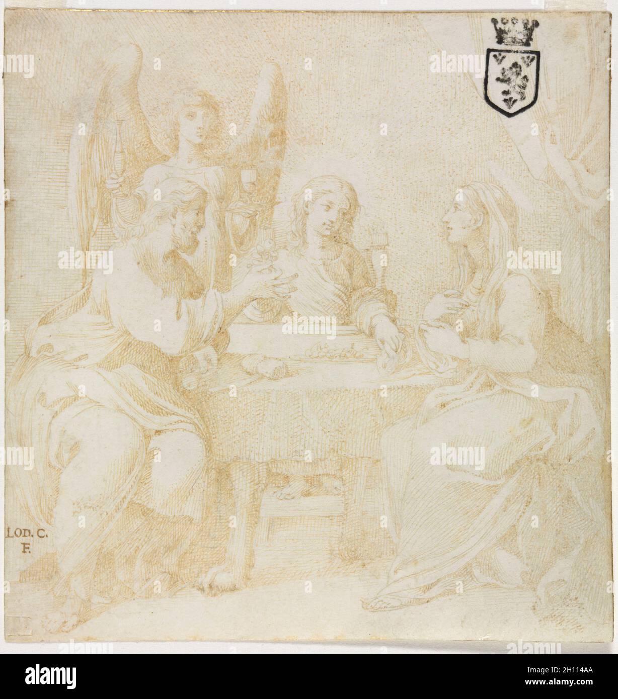 The Holy Family at Table Served by an Angel, c. 1608-1610. Ludovico ...