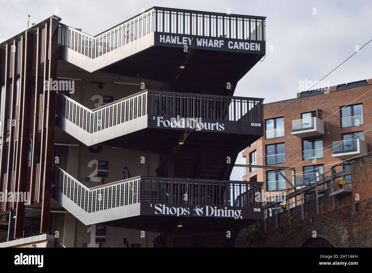 London, UK. 15th October 2021. Hawley Wharf, a new shopping complex and ...
