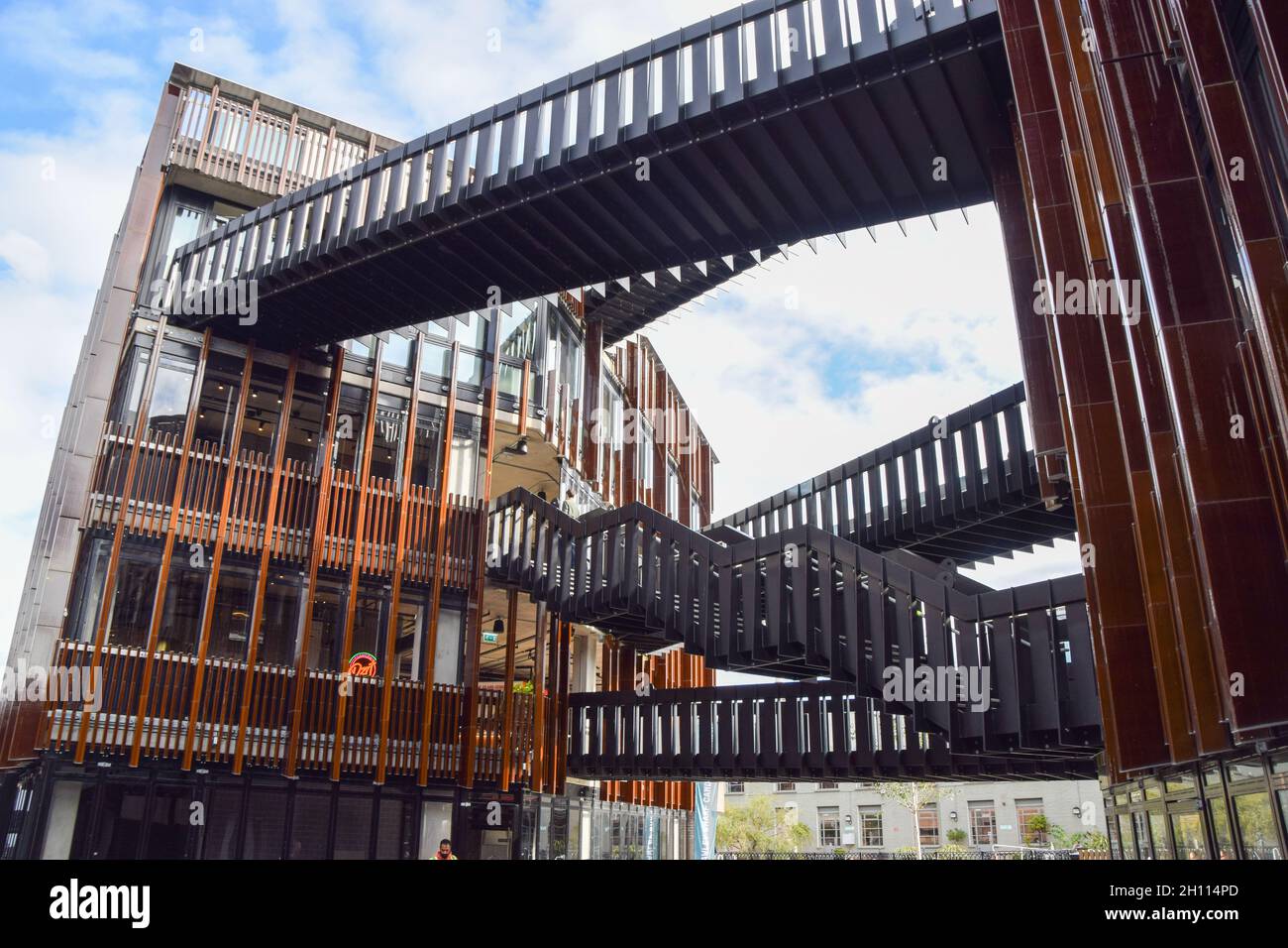 London, UK. 15th October 2021. Hawley Wharf, a new shopping complex and ...