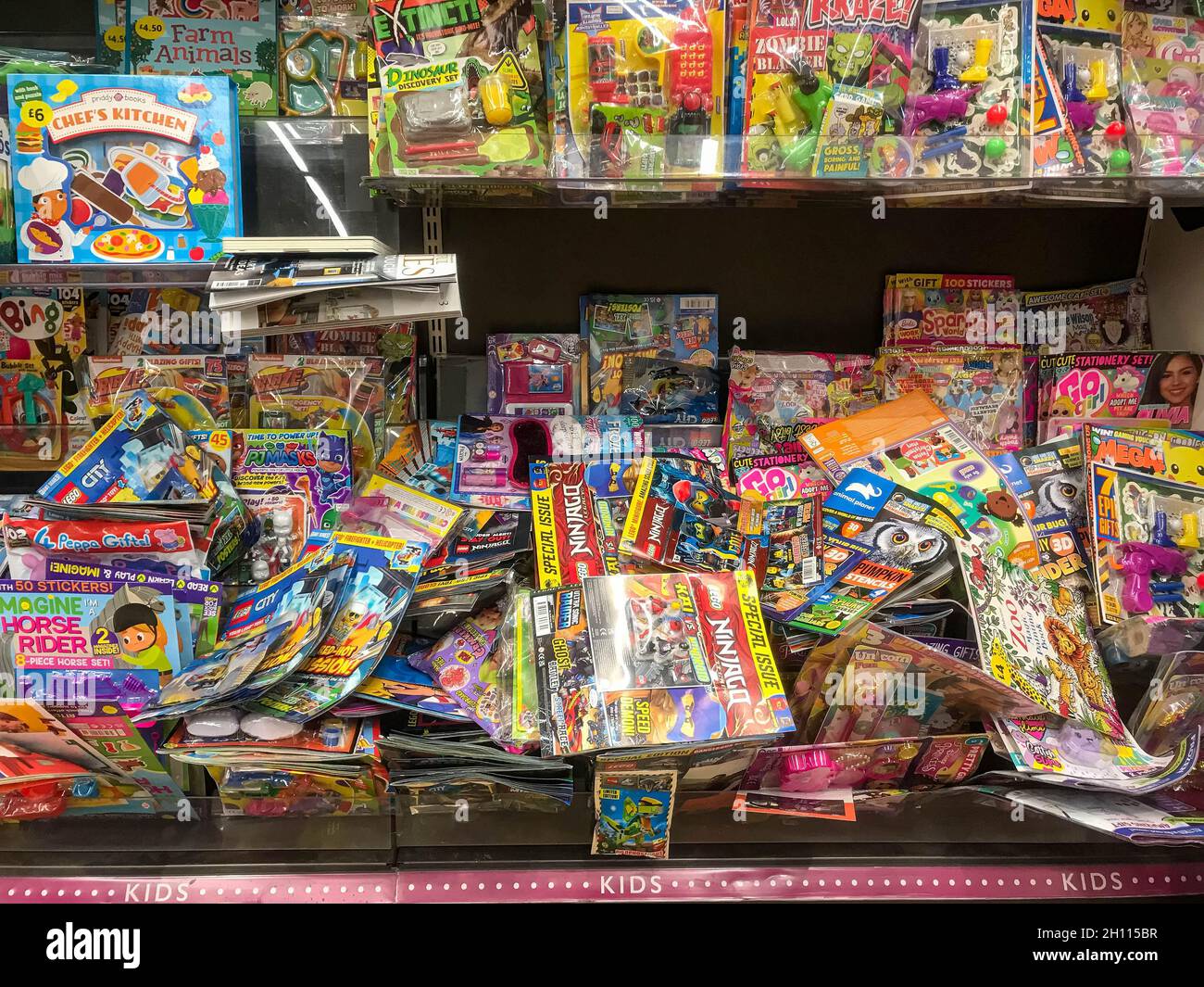 Kids' comics in a supermarket after the children have looked through ...