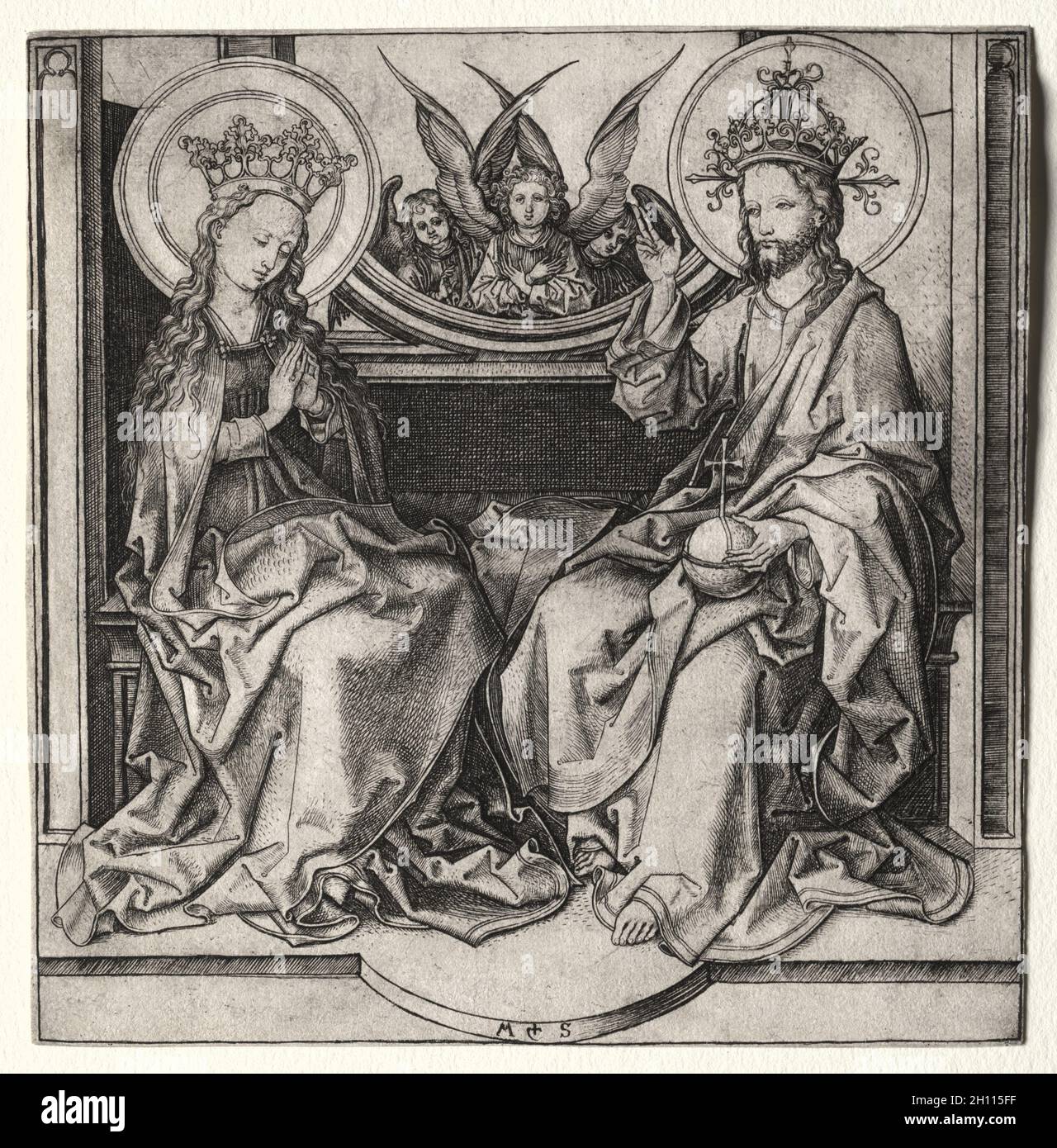 God the Father and the Blessed Virgin Enthroned Attended by Angels, c ...