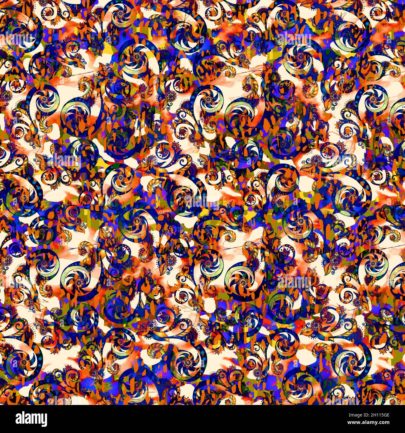 colorful textile print patterns, pillow designs Stock Photo - Alamy