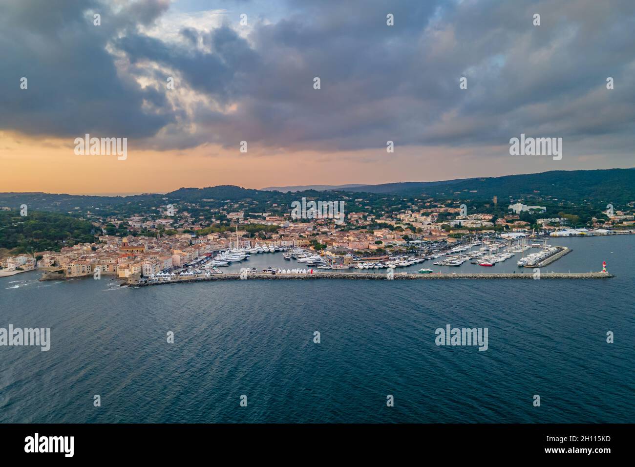 Sunrise over Saint-Tropez village in French Riviera (South of France ...