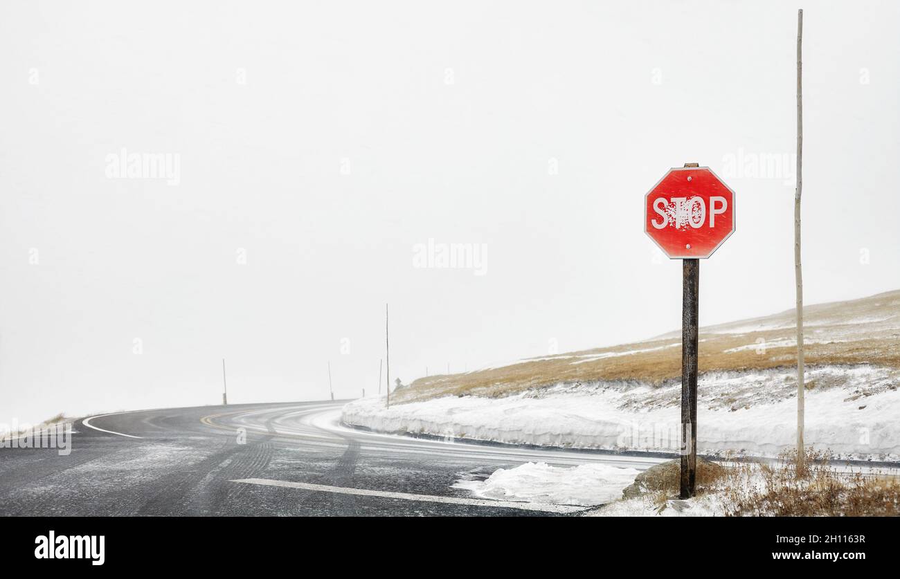 Intersection stop sign hi-res stock photography and images - Alamy