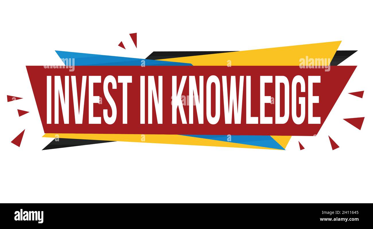 Invest in knowledge banner design on white background, vector ...
