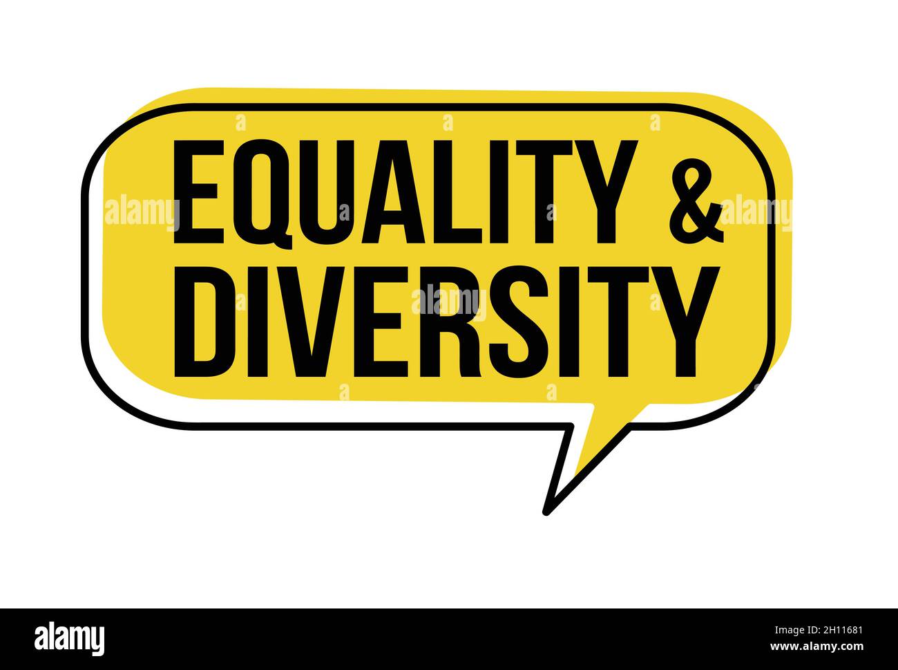 Equality and diversity speech bubble on white background, vector ...