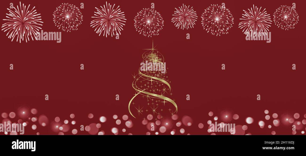 Festive background with bokeh lights and Christmas tree Stock Photo - Alamy