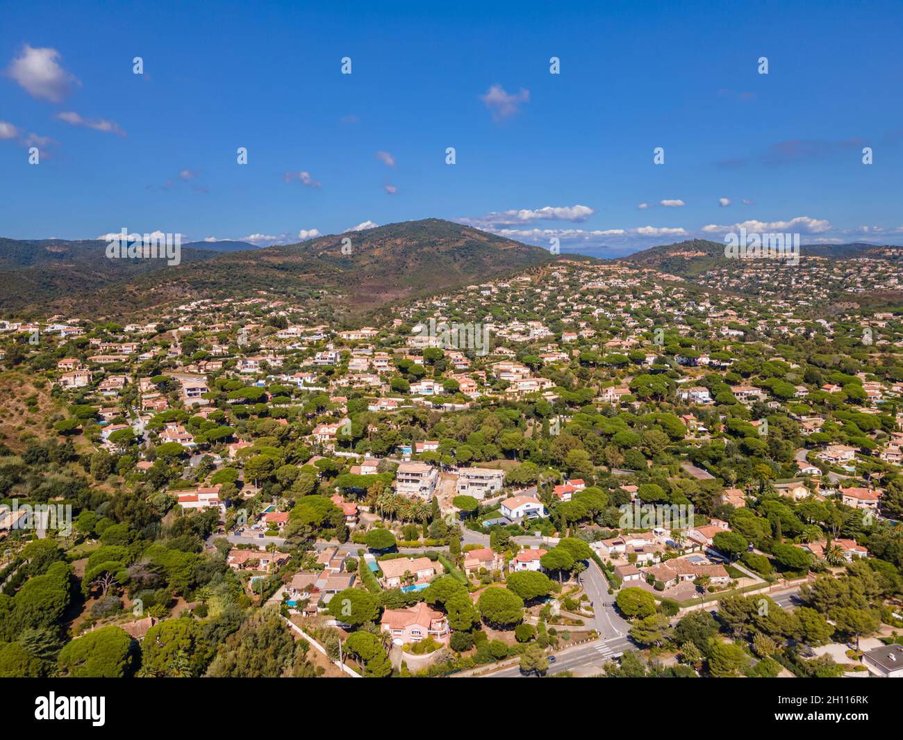 Aerial view of Sainte-Maxime (French Riviera, South of France Stock ...