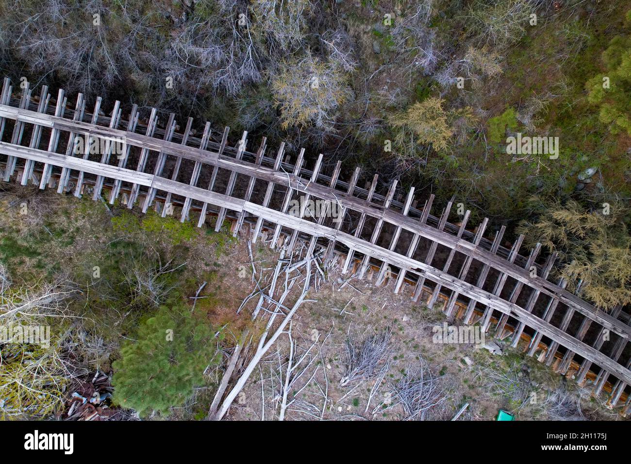 Train tracks viewed from above Stock Photo - Alamy