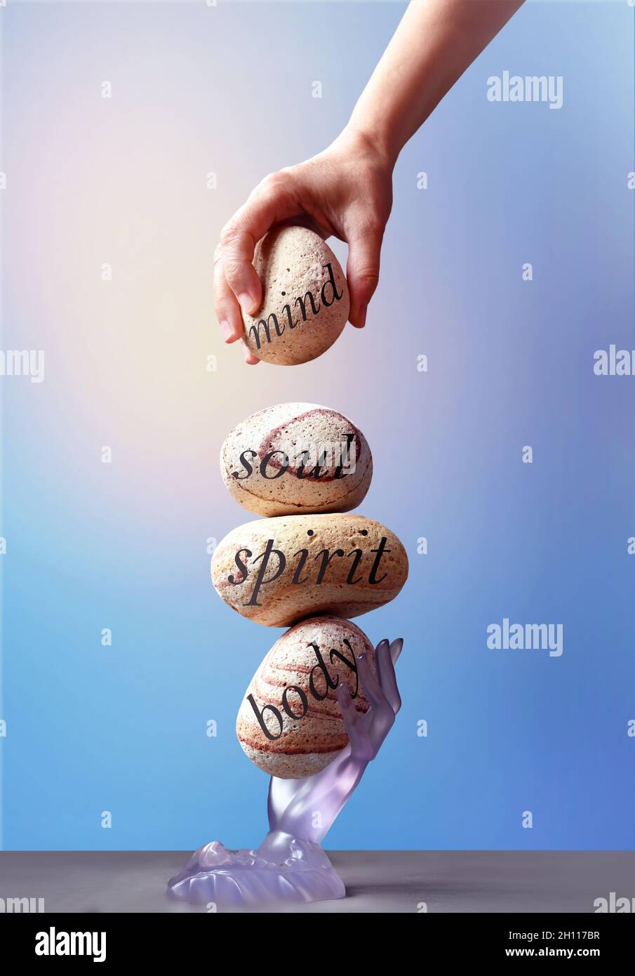 Hand Finished Stone Tower. Hand Setting Natural Pebble Stone. Balancing ...