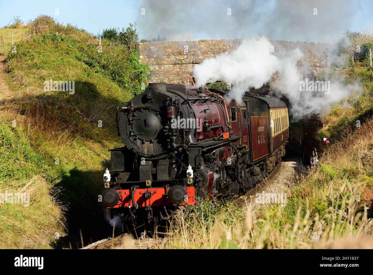 USATC Class S160 2-8-0 locomotive No 2253 Omaha passing Goodrington on ...