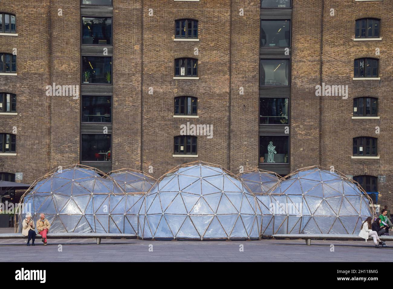 London, UK. 15th Oct, 2021. Pollution Pods by Michael Pinsky seen ...