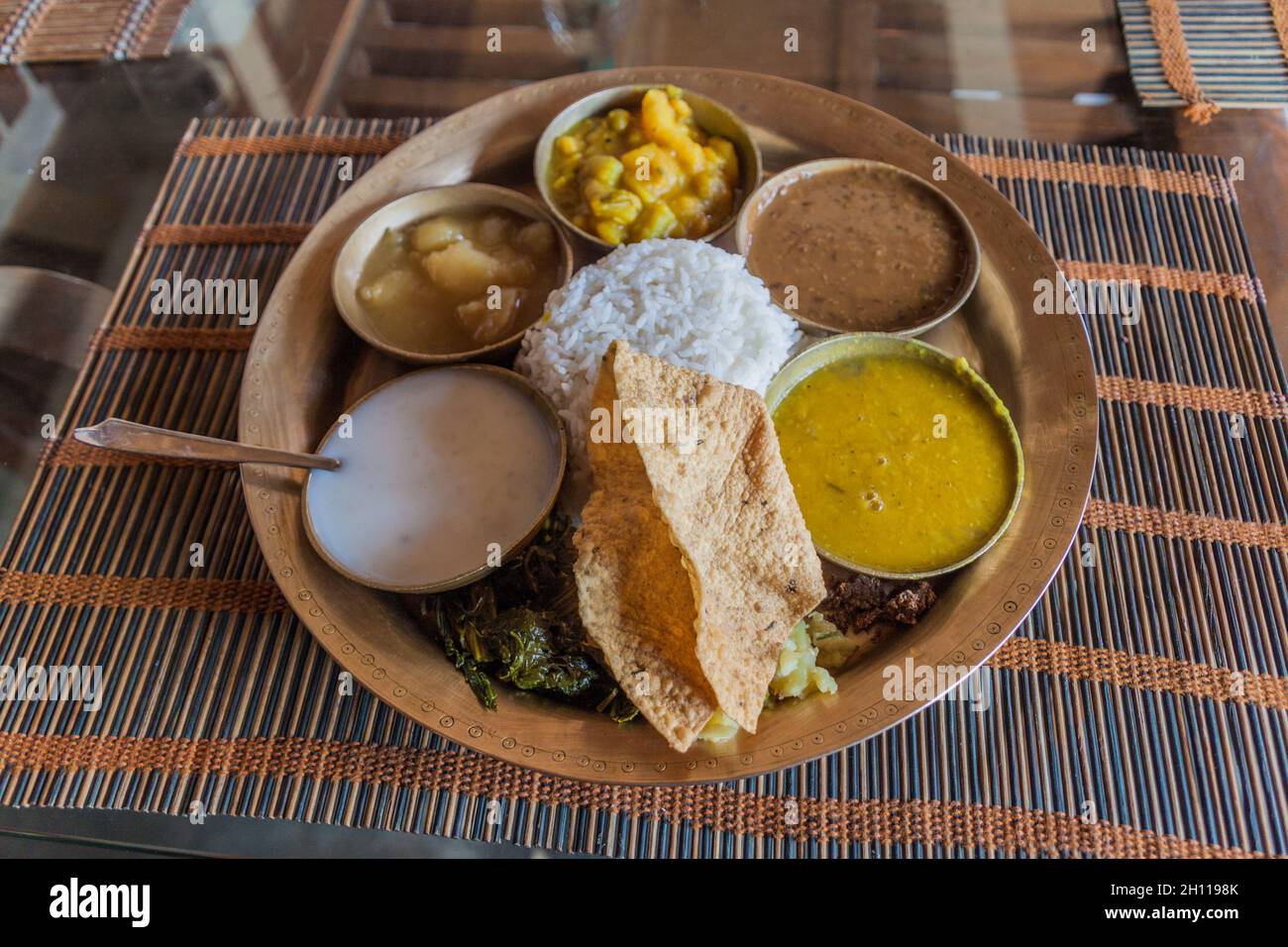 Traditional platter from Assam Assamese Thali , India Stock Photo - Alamy