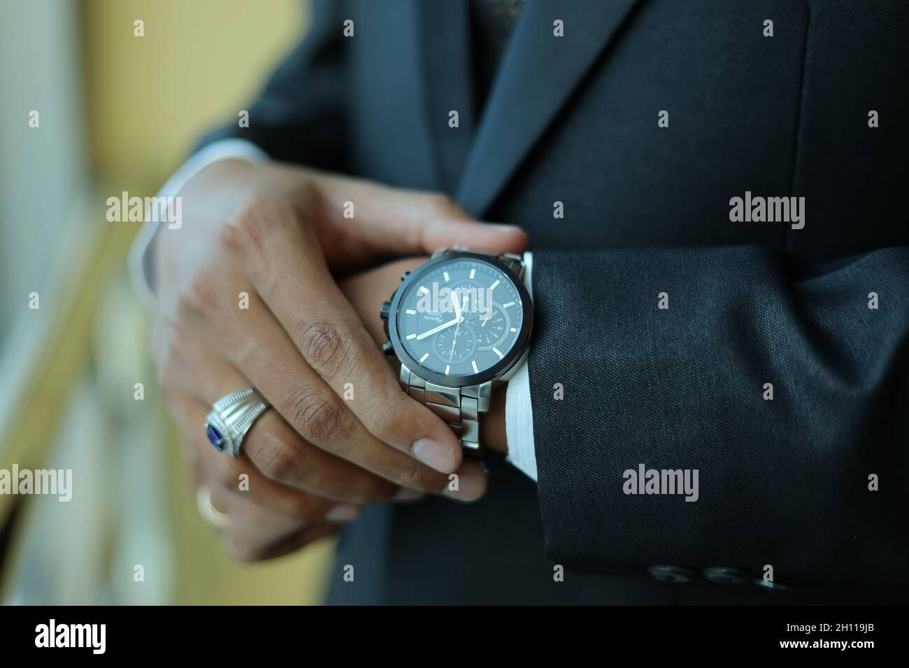 Closeup hand wear hand watch hi-res stock photography and images - Alamy