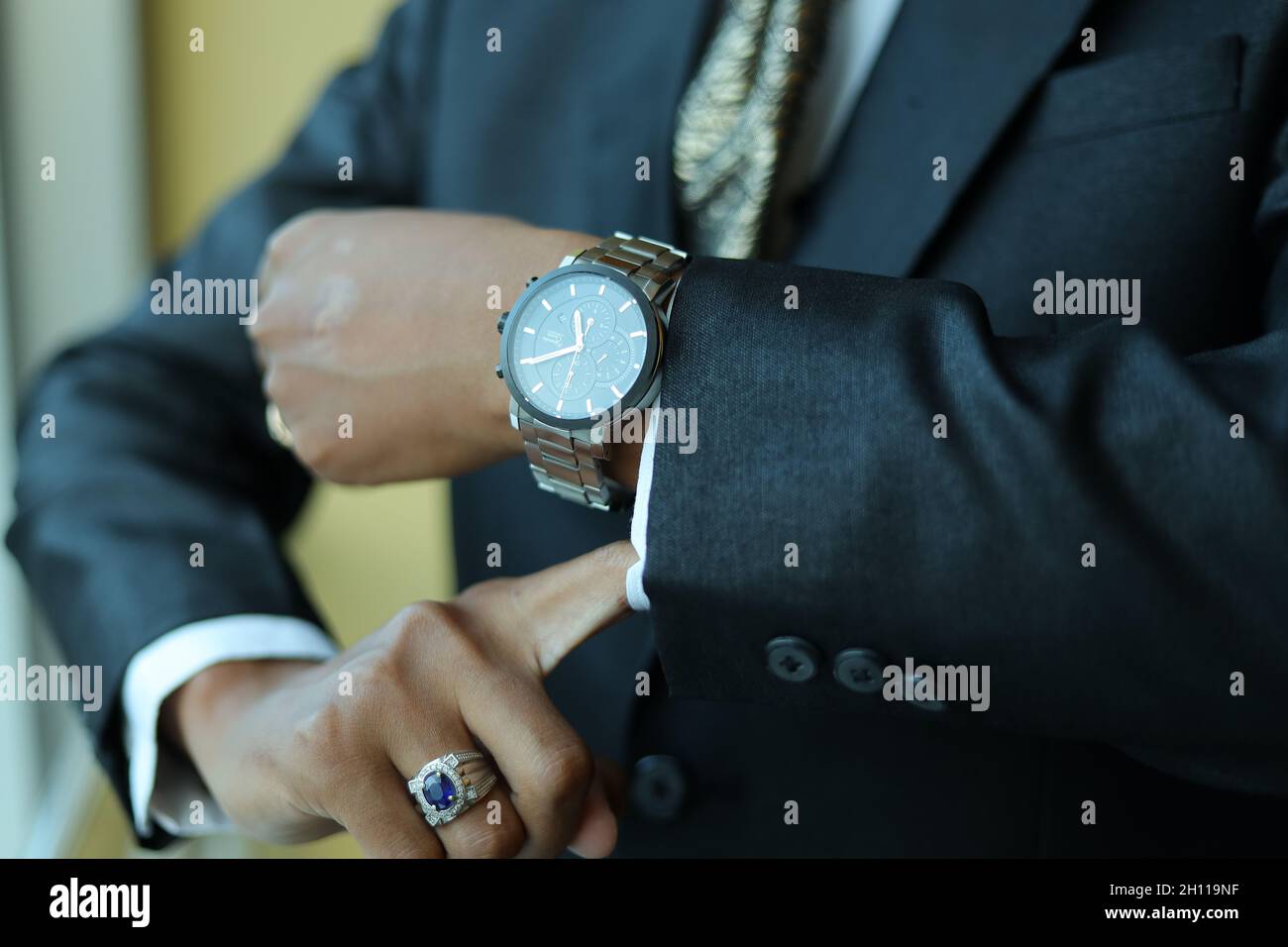 Watch on hand hi-res stock photography and images - Alamy