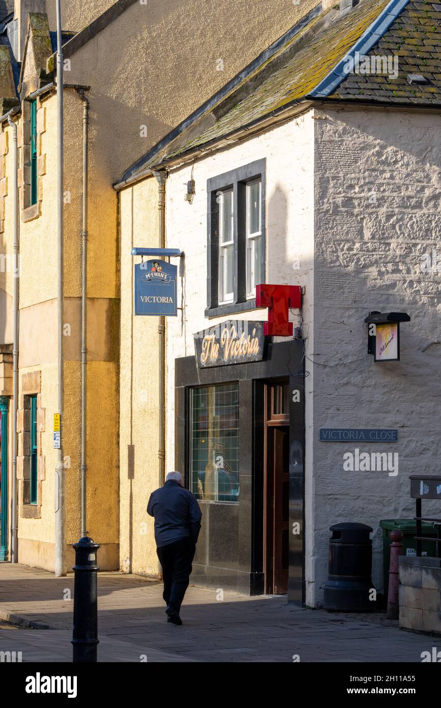 15 October 2021. Elgin, Moray, Scotland, UK. This is a street scene ...