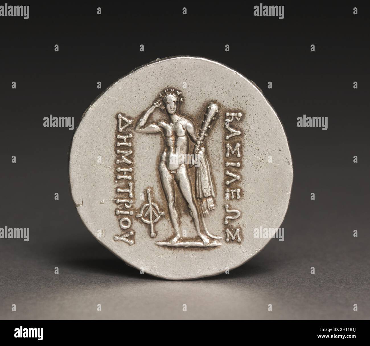 Coin of Demetrios, I (reverse), 200-190 BC. Afghanistan, Bactria ...