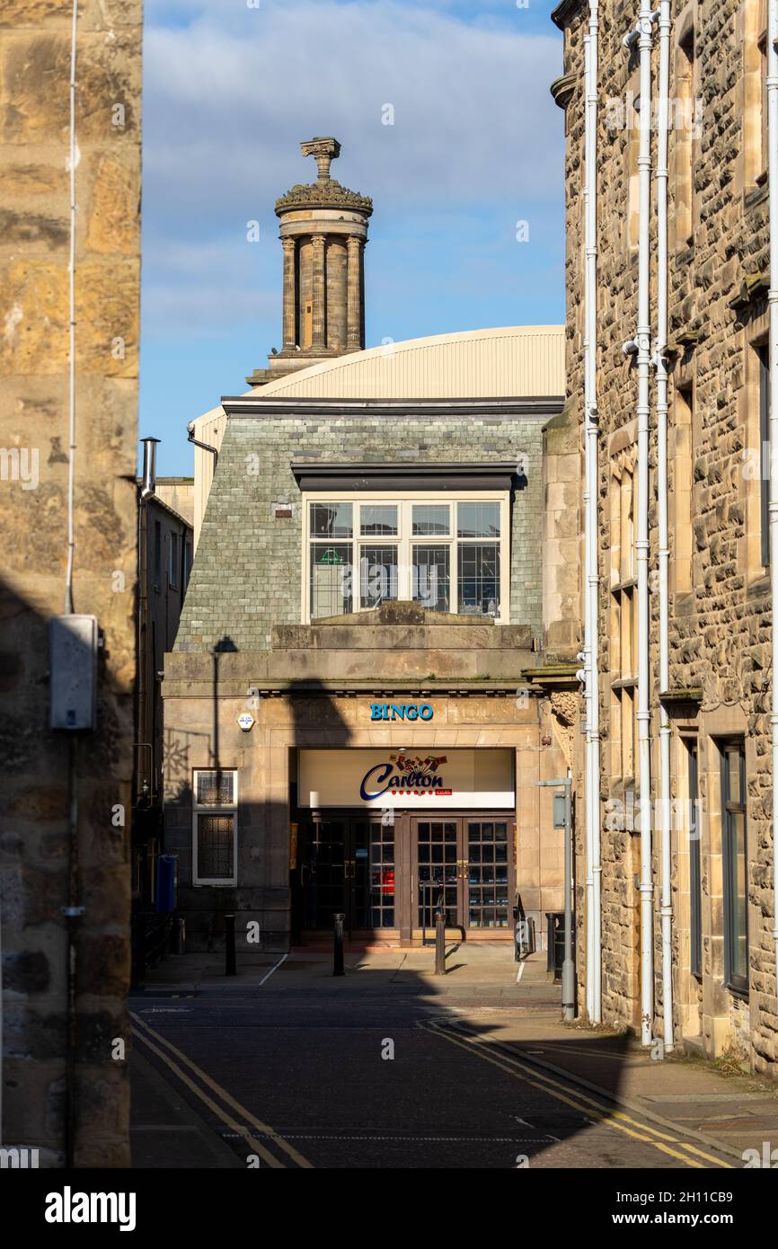 15 October 2021. Elgin, Moray, Scotland, UK. This is a street scene ...
