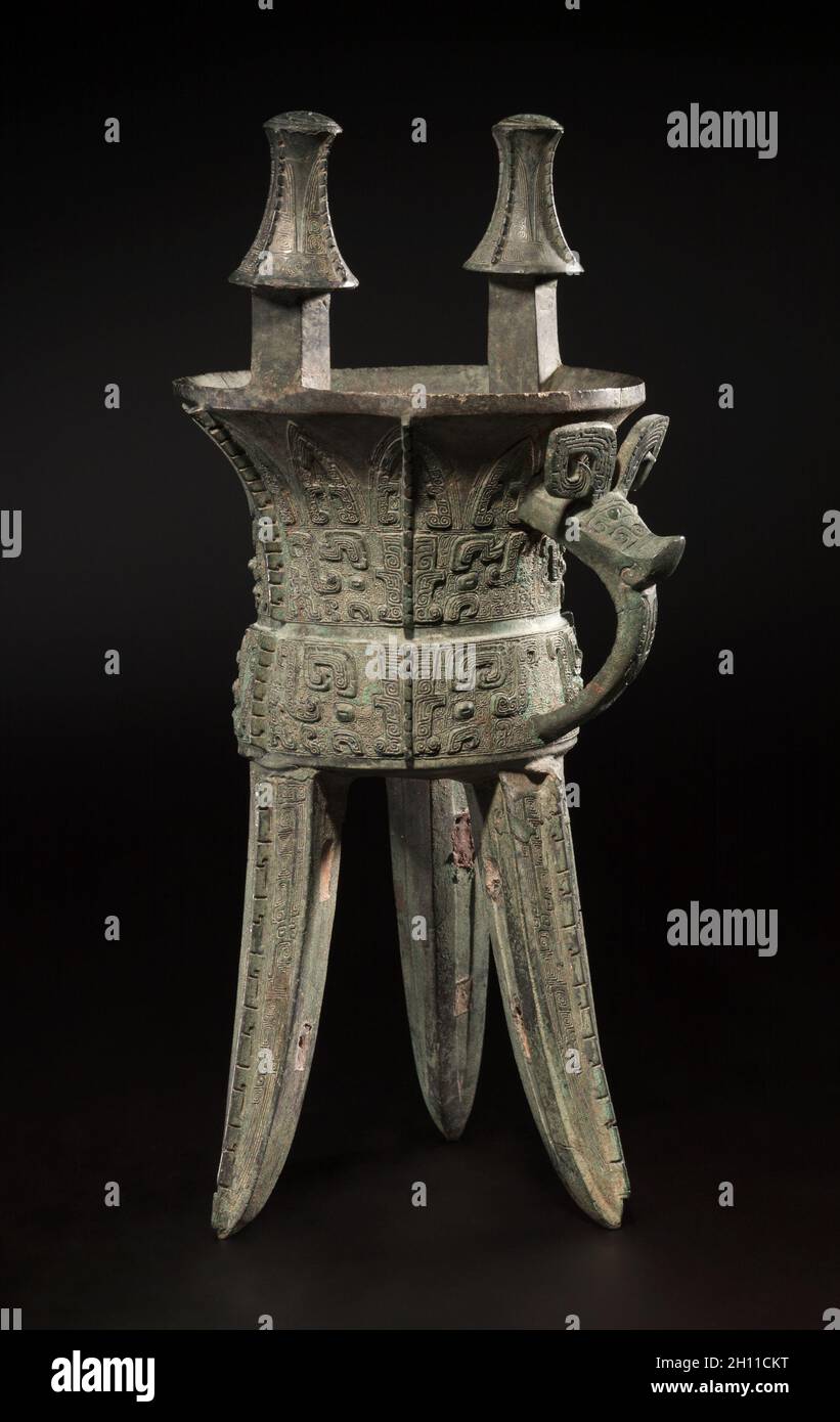 Wine Vessel (Jia), c. 1250-1046 BC. China, late Shang dynasty (c.1600-c ...