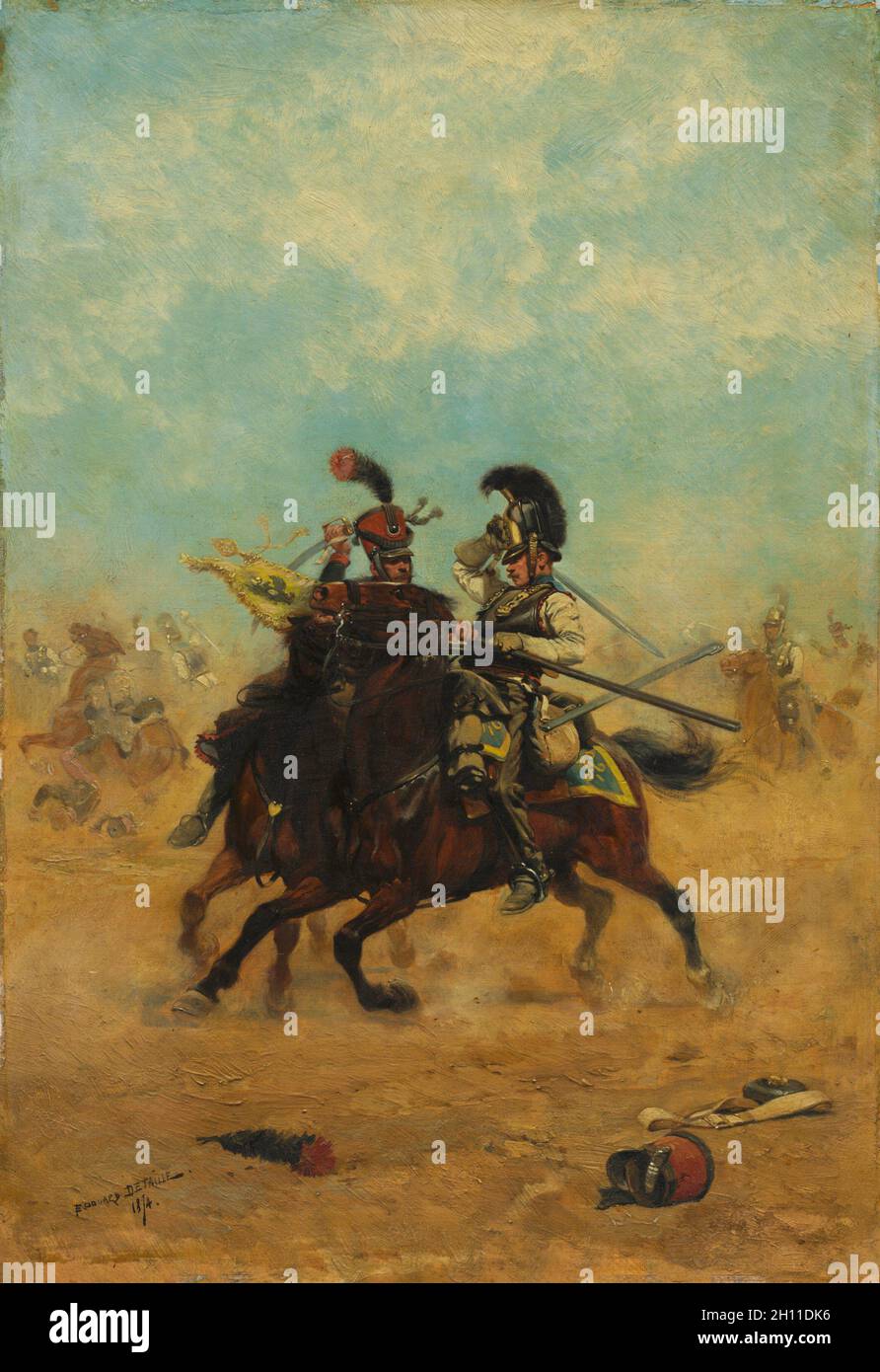 Combat for the Colors, 1874. Édouard Detaille (French, 1848-1912). Oil ...