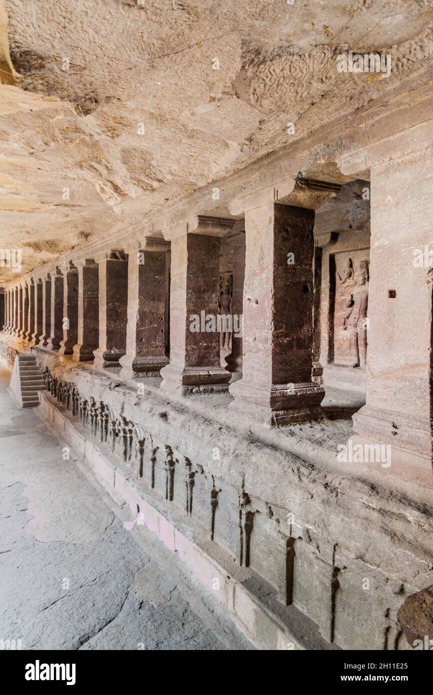 Archways at Kailasa Temple in Ellora, Maharasthra state, India Stock ...