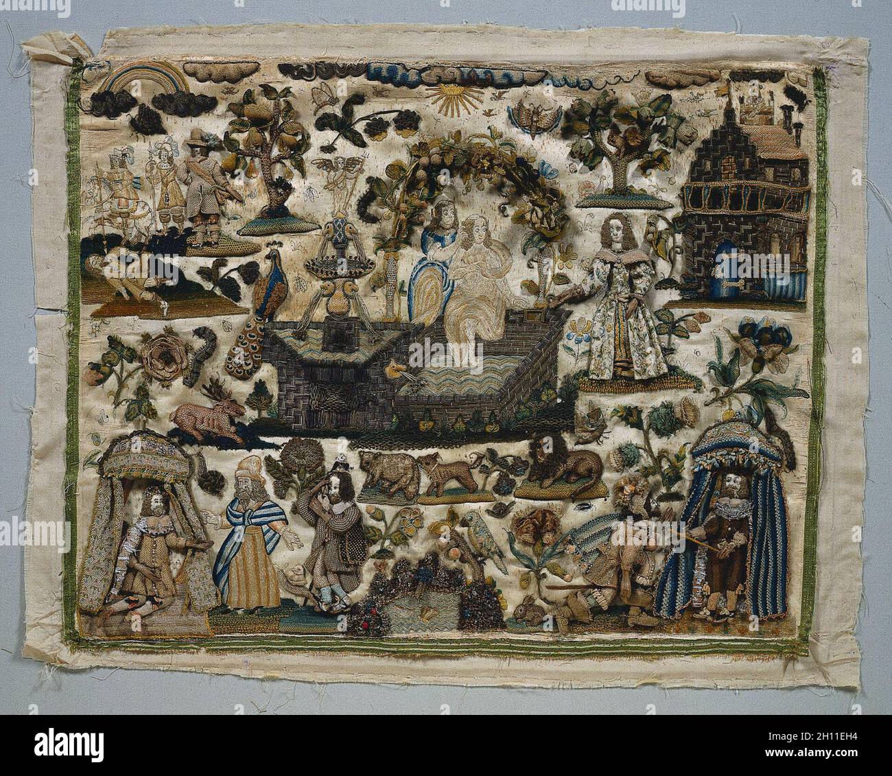 Stumpwork Panel: Story of David and Bathsheba, 1658. England, 17th ...