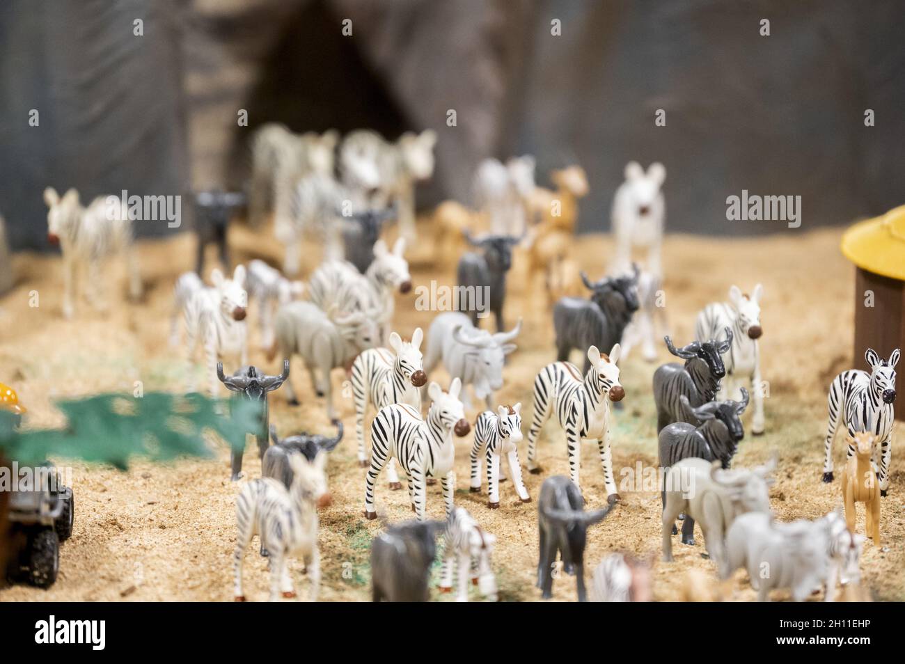 MANRESA, SPAIN - Sep 24, 2021: A shot of a LEGO recreation of zebras ...