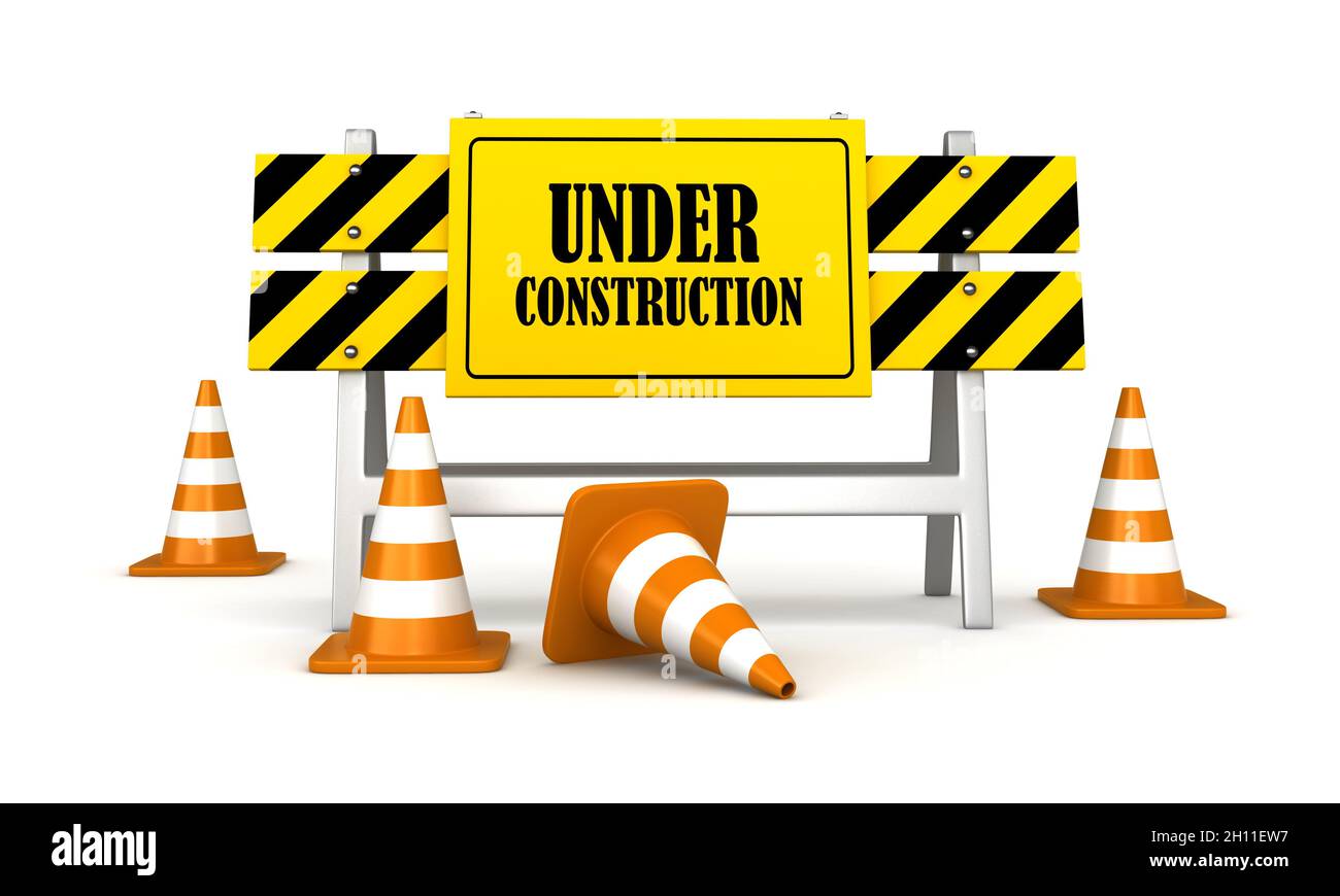 3d render of under construction conceptual scene Stock Photo - Alamy