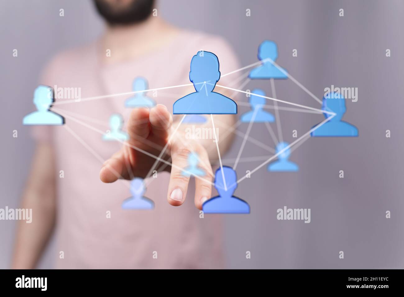 Human hand showing internet net and data digital concept teamwork Stock ...