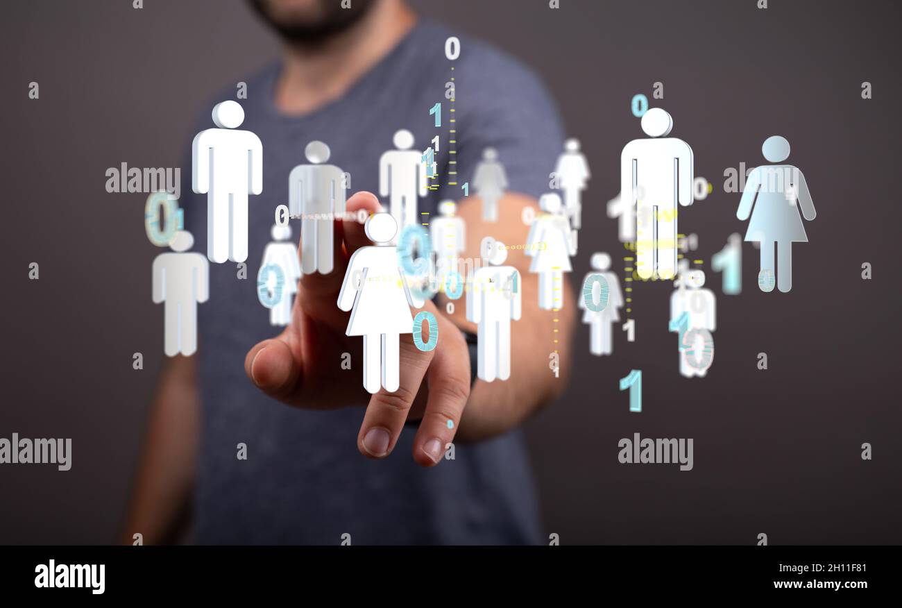 Human hand showing internet net and data digital concept teamwork Stock ...