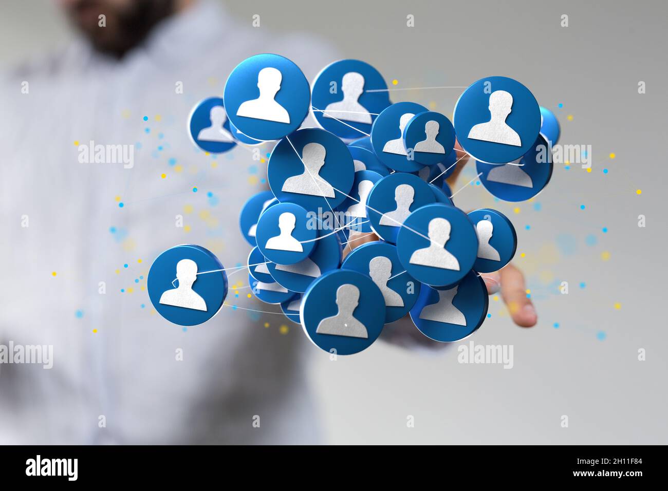 Human hand showing internet net and data digital concept teamwork Stock ...