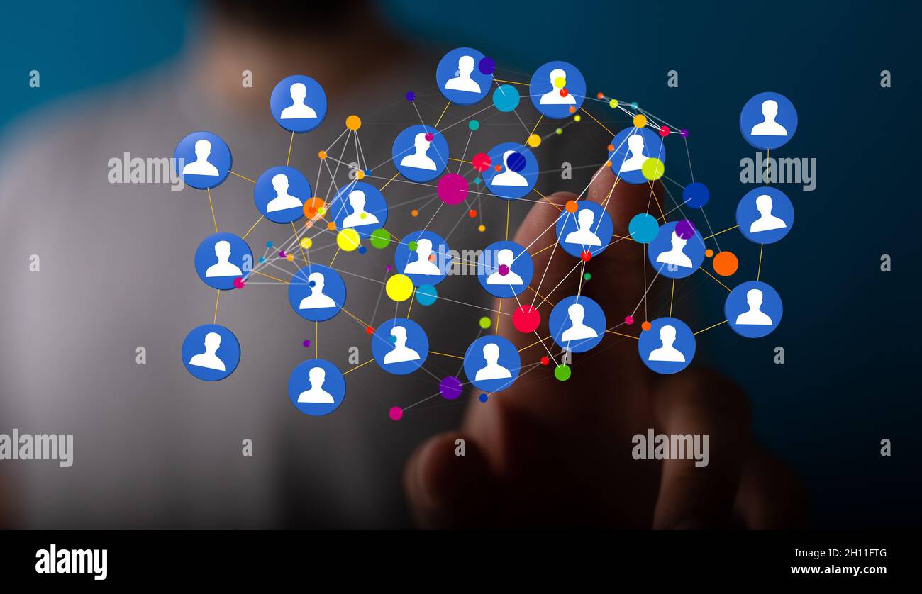 Human hand showing internet net and data digital concept teamwork Stock ...