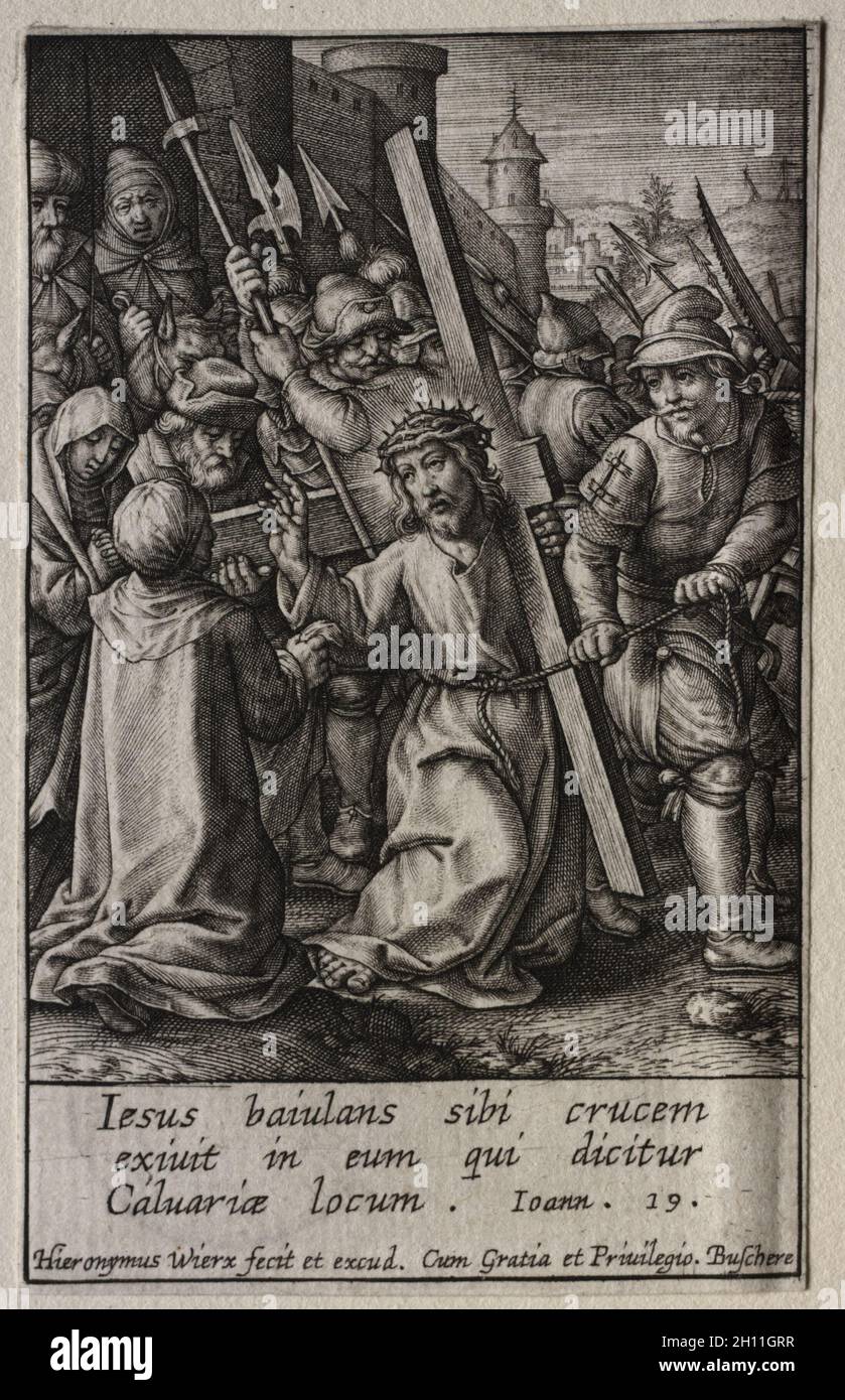 The Passion: Christ Carrying the Cross, before 1619. Hieronymus Wierix (Flemish, 1553-1619 ...