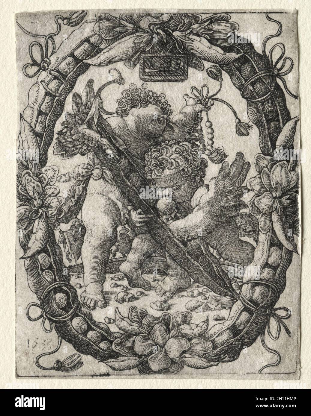 The Pea Pod, 1533. Master H. L. (German). Engraving Stock Photo - Alamy