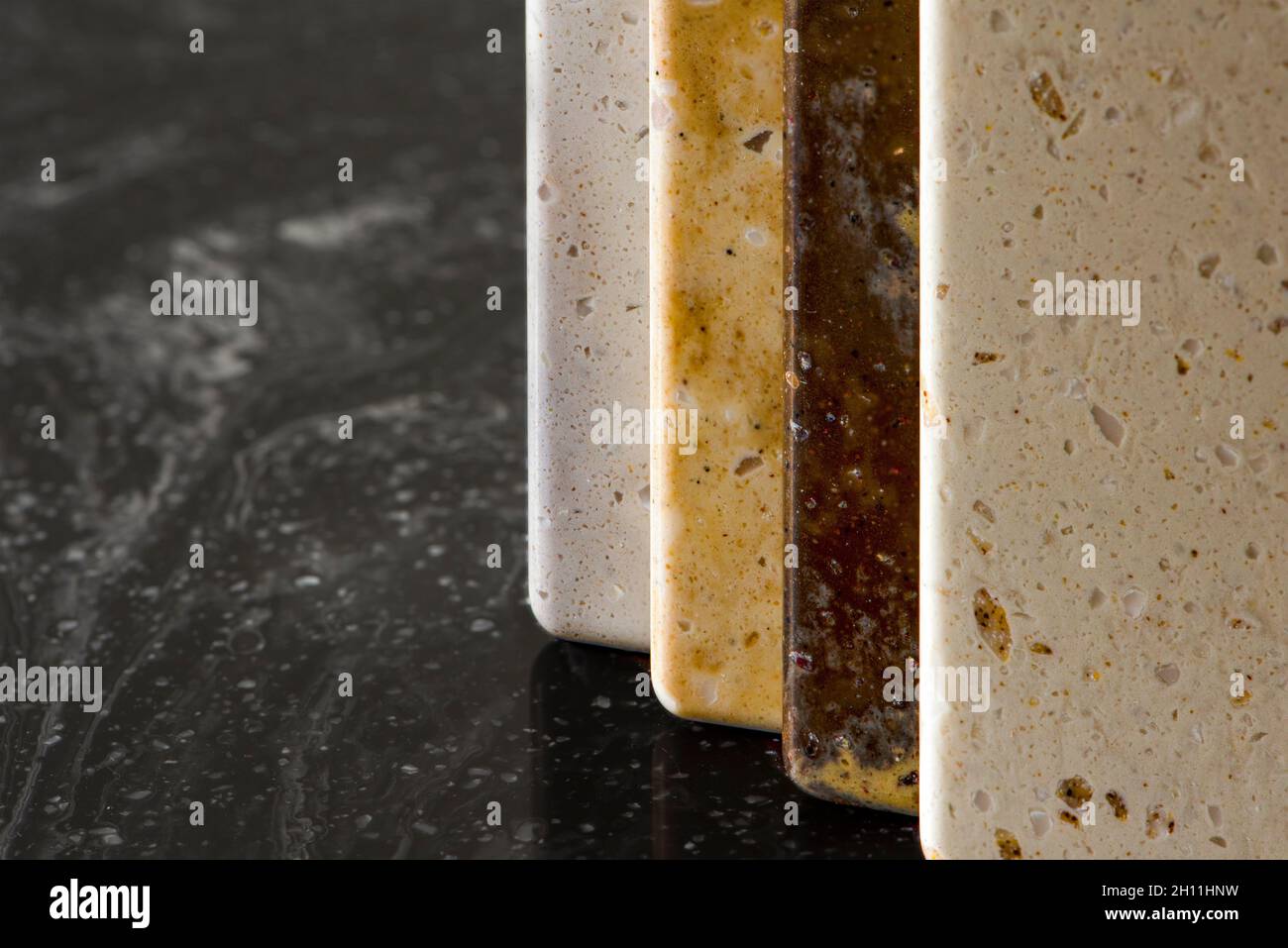Large selection of stone samples for countertops and floors. Pieces of ...