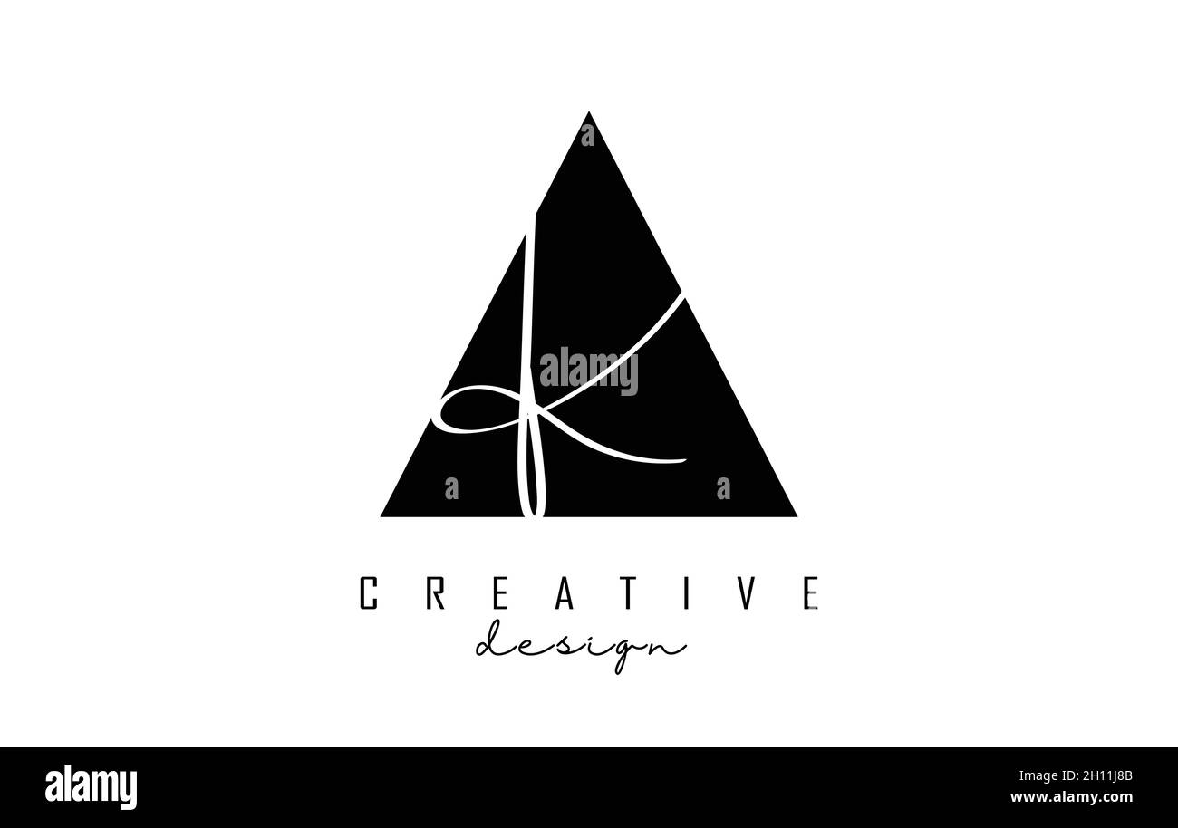 Letters AK A K Logo with a minimalist design. Abstract letters A and K ...