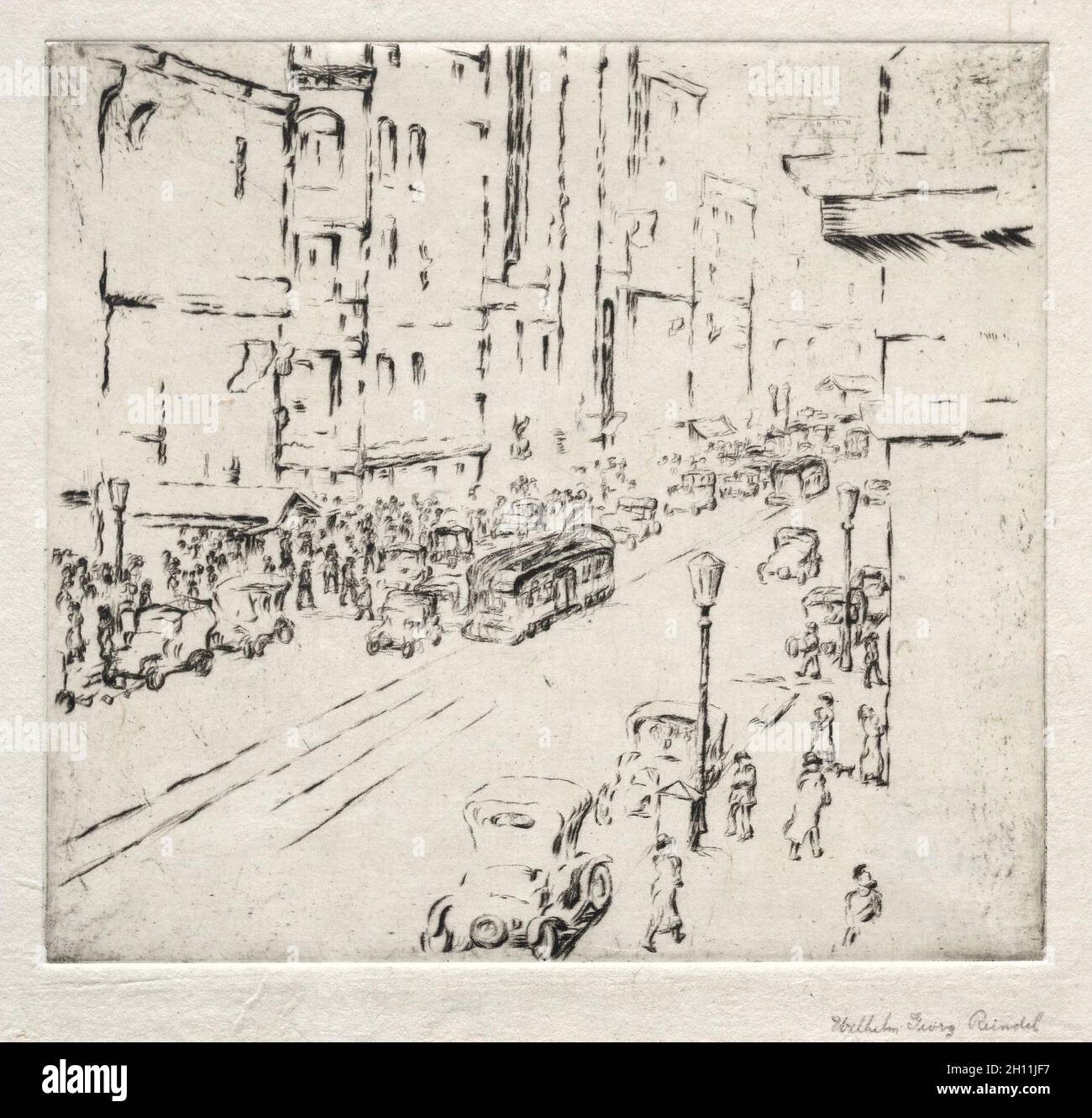 The Avenue. William George Reindel (American, 1871-1948). Drypoint ...
