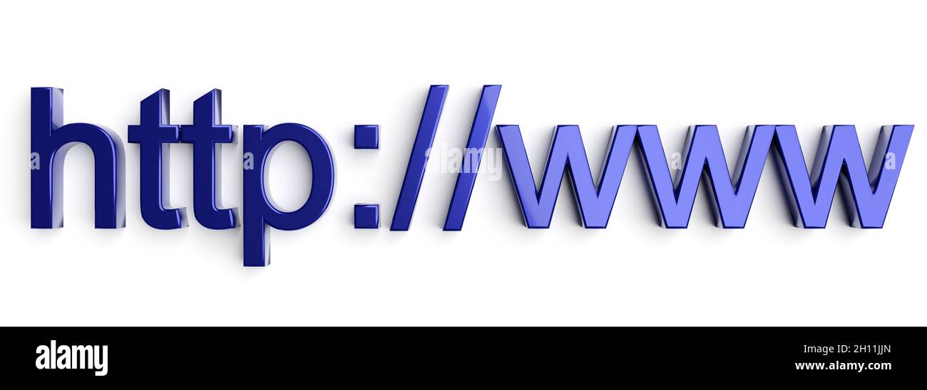 Internet web address http www in search bar of browser. 3d rendering ...