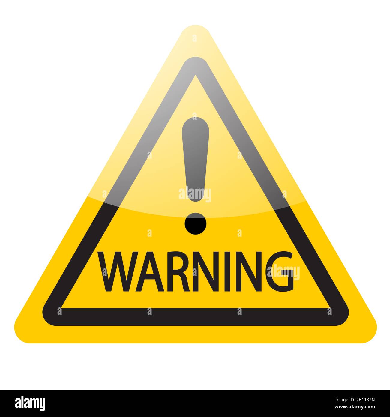 Yellow warning sign with exclamation mark. Vector symbol icon ...